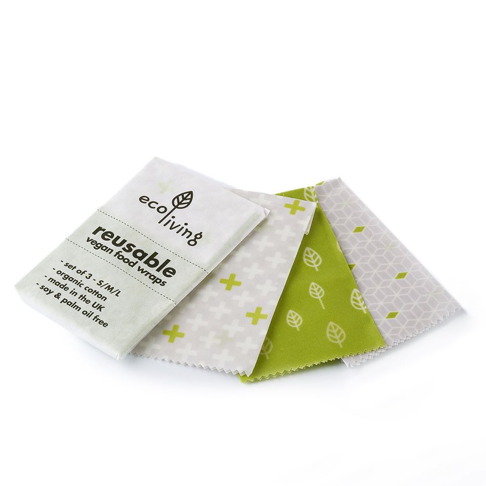 ecoLiving Reusable Vegan Food Wraps - A Set of 3 - boobalou.co.uk